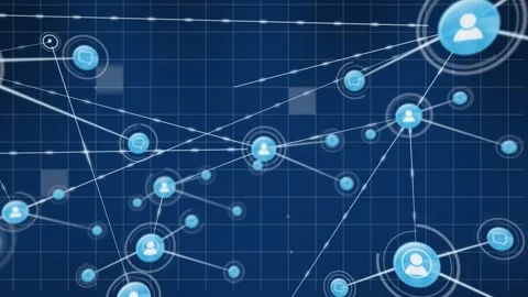 Animation of icons connected with lines ... | Stock Video | Pond5