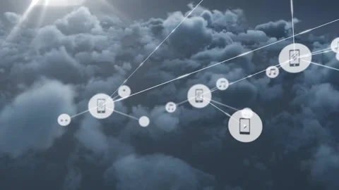 Animation of icons connected with lines ... | Stock Video | Pond5