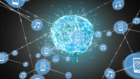 Animation of icons connected with lines ... | Stock Video | Pond5