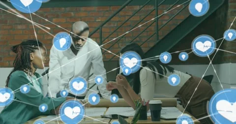 Animation of icons connected with lines ... | Stock Video | Pond5