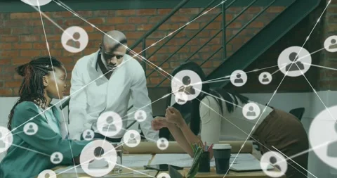 Animation of icons connected with lines ... | Stock Video | Pond5