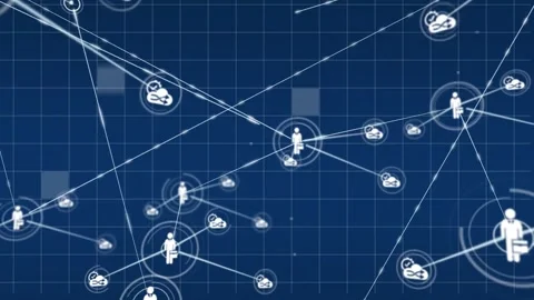 Animation of icons connecting with lines... | Stock Video | Pond5