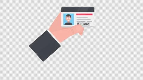 Animation of ID card in hand. Cartoon | Stock Video | Pond5