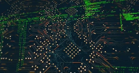 Animation of illuminated circuit board p... | Stock Video | Pond5