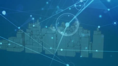 Animation of illuminated connected dots ... | Stock Video | Pond5