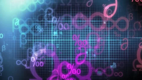 Animation of illuminated mathematics sym... | Stock Video | Pond5