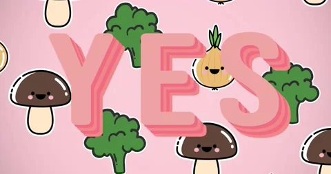 Animation of illustration with yes text ... | Stock Video | Pond5