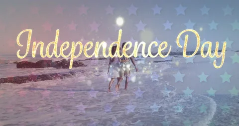 Animation of independence day text with ... | Stock Video | Pond5