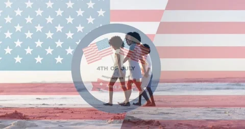 Animation of independence day text, amer... | Stock Video | Pond5
