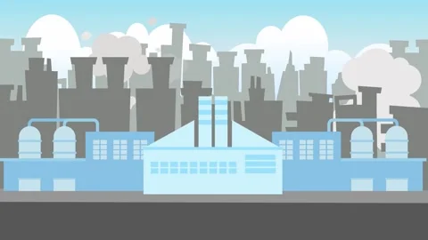 ANIMATION - Industrial area, zone with f... | Stock Video | Pond5