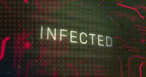 Animation of infected text, x sign, circ... | Stock Video | Pond5