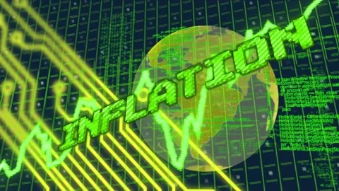 Animation of inflation text in green ove... | Stock Video | Pond5