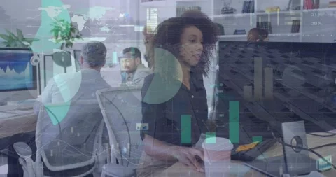 Animation of infographic interface, aeri... | Stock Video | Pond5