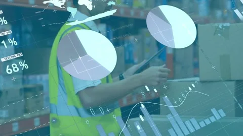 Animation of infographic interface, cauc... | Stock Video | Pond5