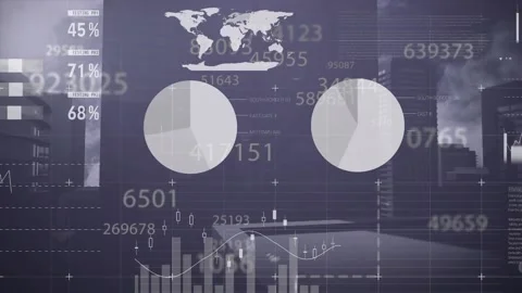 Animation of infographic interface over ... | Stock Video | Pond5