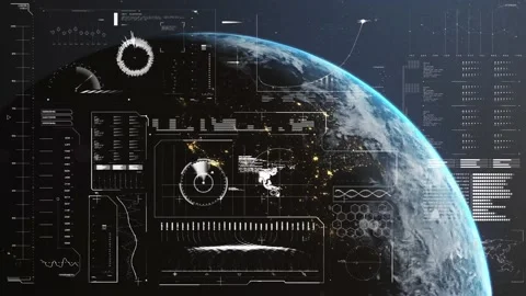 Animation of infographic interface over ... | Stock Video | Pond5