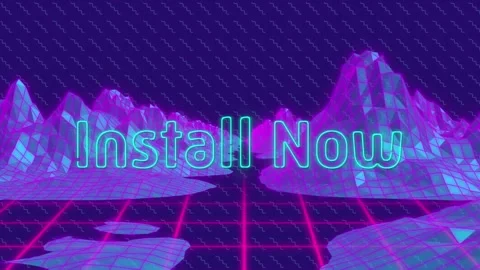Animation of install now text over metav... | Stock Video | Pond5