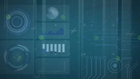Animation of interface with data process... | Stock Video | Pond5