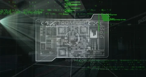 Animation of interface with data process... | Stock Video | Pond5