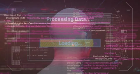 Animation of interface with data process... | Stock Video | Pond5