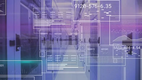 Animation of interface with data process... | Stock Video | Pond5