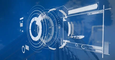 Animation of interface with round scanne... | Stock Video | Pond5