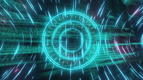 Animation of interface showing glowing c... | Stock Video | Pond5