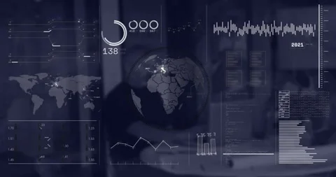 Animation of interface with spinning glo... | Stock Video | Pond5
