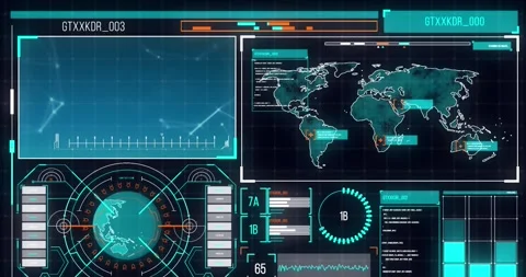 Animation of interface with spinning glo... | Stock Video | Pond5