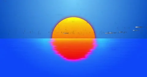 Animation of interference and sun over w... | Stock Video | Pond5