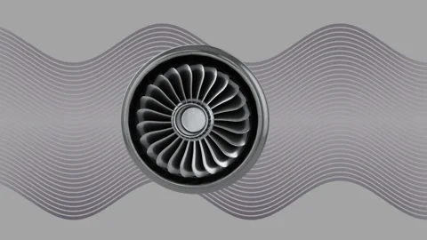 Animation of isolated jet engine rotatin... | Stock Video | Pond5