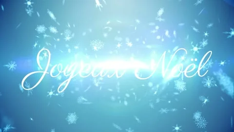Animation of joyeux noel text over snow ... | Stock Video | Pond5