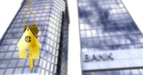 Animation of key in house keychain over ... | Stock Video | Pond5