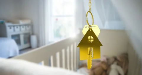 Animation of keys with house moving over... | Stock Video | Pond5