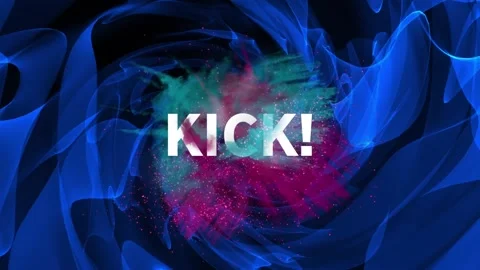 Animation of kick text on blue backgroun... | Stock Video | Pond5