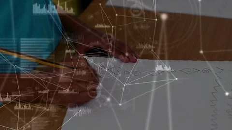Animation of a kid drawing over web of c... | Stock Video | Pond5