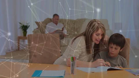 Animation of kids in a classroom over da... | Stock Video | Pond5