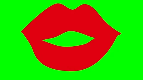 Animation of kissing red lips looped on ... | Stock Video | Pond5