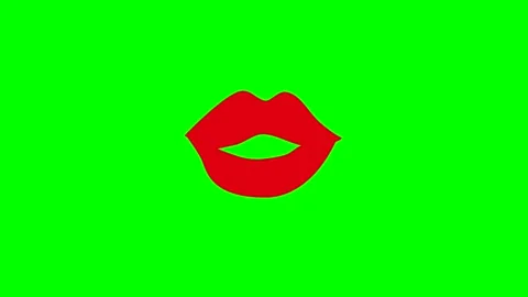 Animation of kissing red lips looped on ... | Stock Video | Pond5