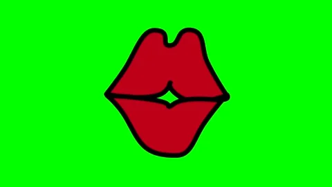 Animation of kissing red lips looped on ... | Stock Video | Pond5