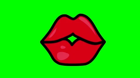Animation of kissing red lips looped on ... | Stock Video | Pond5