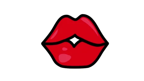 Animation of kissing red lips looped on ... | Stock Video | Pond5