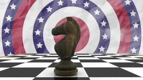 Animation of knight on chess board over ... | Stock Video | Pond5
