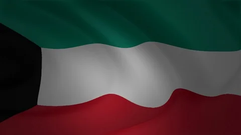 Animation of Kuwait flag waving video co... | Stock Video | Pond5