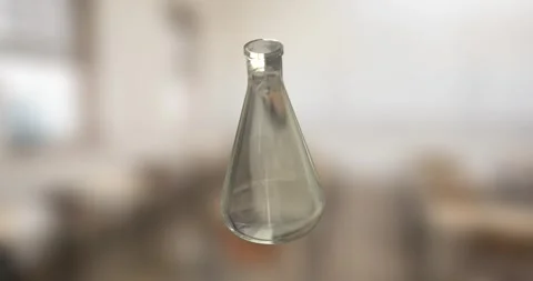 Animation of laboratory glass bottle spi... | Stock Video | Pond5
