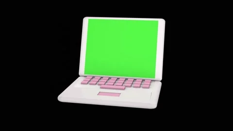 Animation of a laptop on a chroma key ba... | Stock Video | Pond5