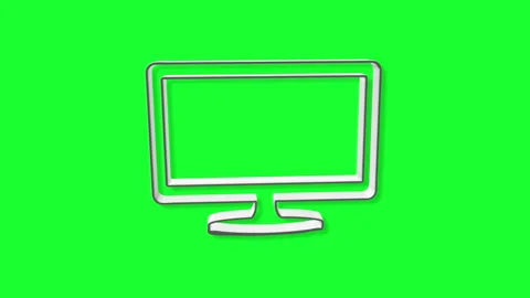 Animation of laptop rotation on green sc... | Stock Video | Pond5