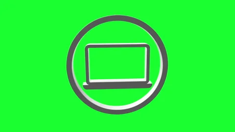 Animation of laptop rotation on green sc... | Stock Video | Pond5