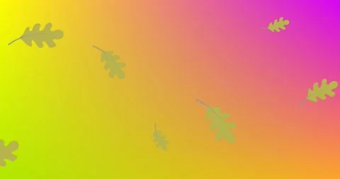 Animation of leaves falling on yellow to... | Stock Video | Pond5