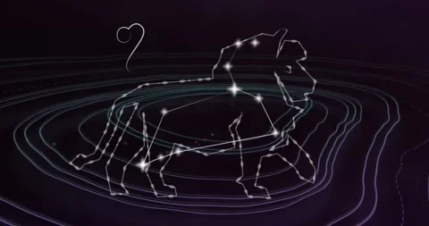 Animation of leo star sign with glowing ... | Stock Video | Pond5